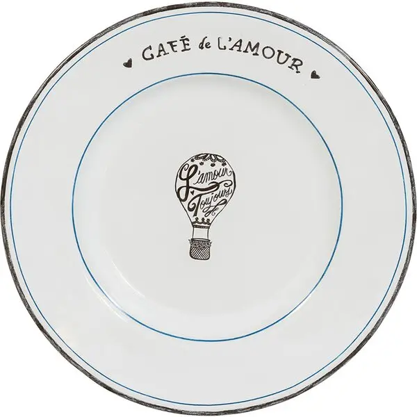 JULISKA L'amour Toujours Dinner Plate - Whitewash Black