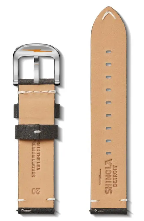 Shinola 20mm Leather Strap - Black