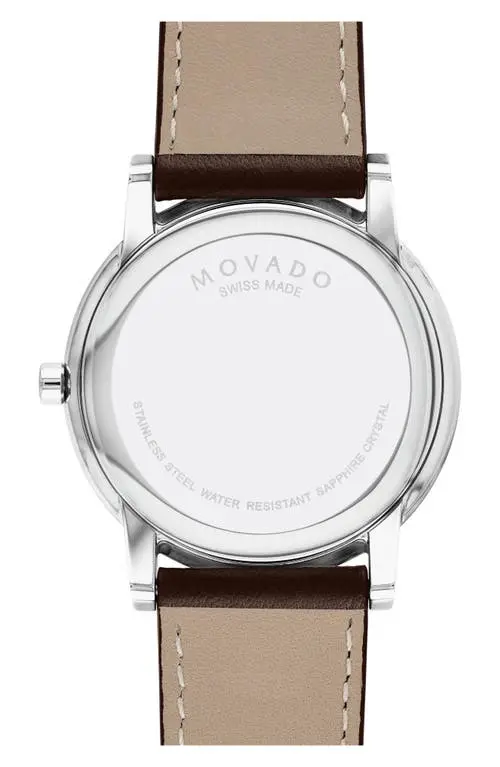Movado Museum Classic Leather Strap Watch