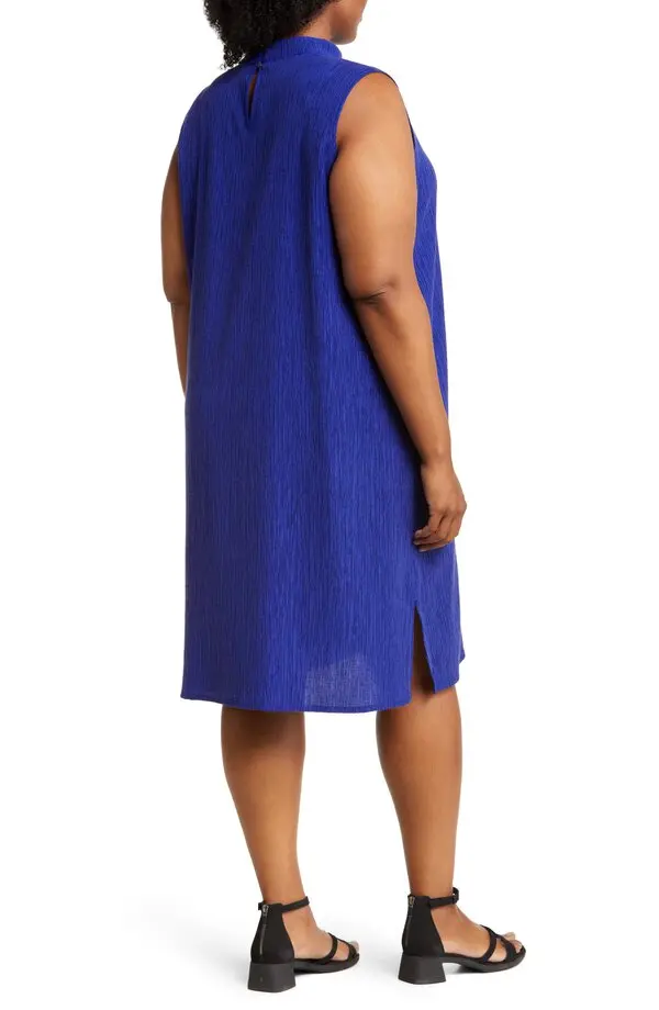 eileen fisher blue violet dress NWT Eileen Fisher XXS Blue Violet Silk Georgette Crepe Scoop Neck Dress