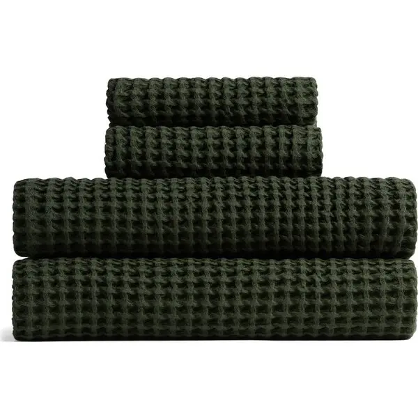 PARACHUTE Turkish Cotton Waffle Bath Essentials - Evergreen