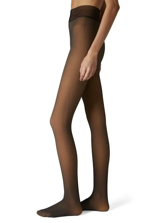 STEMS Skin Illusion Fleeced Tights - Beige/black