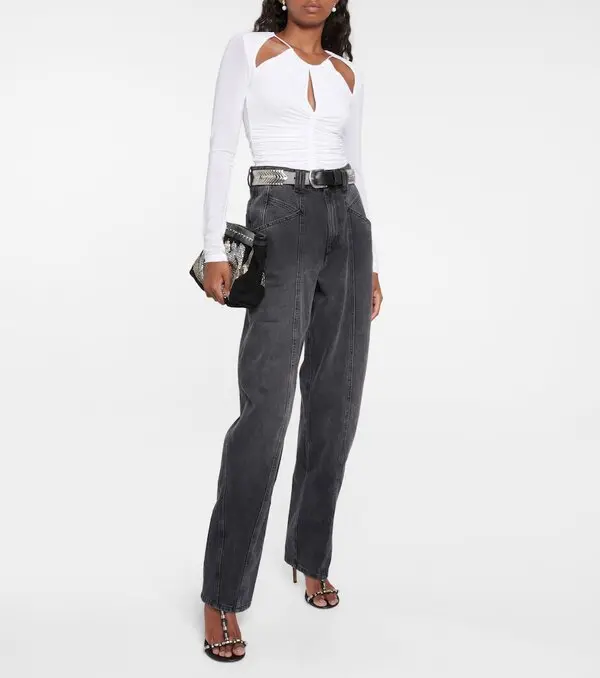 Isabel Marant Étoile Levona Cutout Jersey Top - White