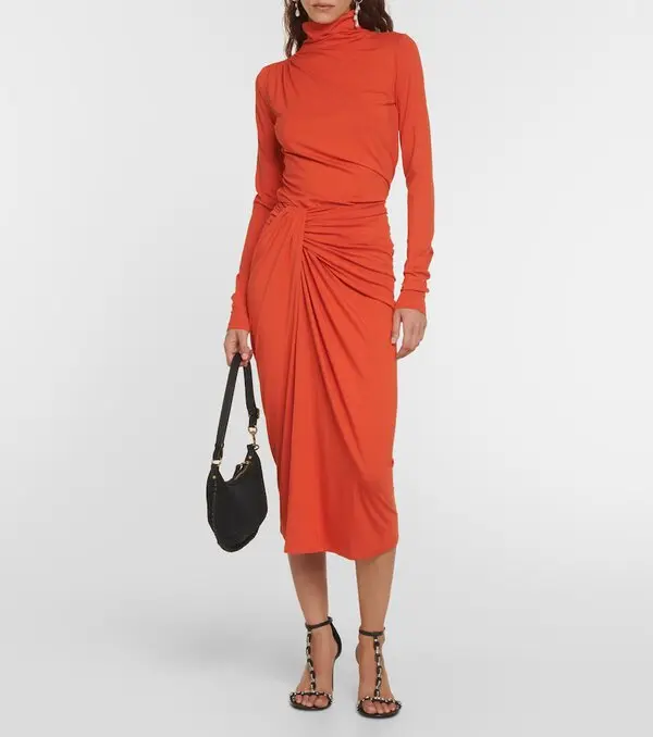MARANT ETOILE Jeldia Midi Skirt - Orange