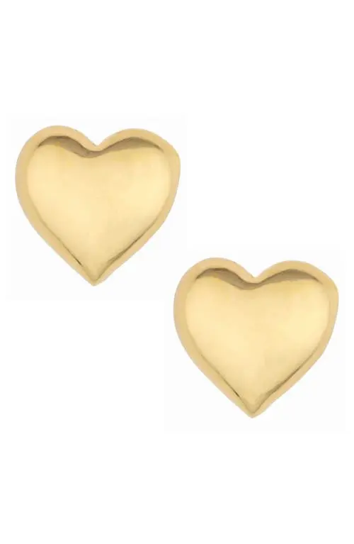 Ettika Puffy Heart Stud Earrings - Gold