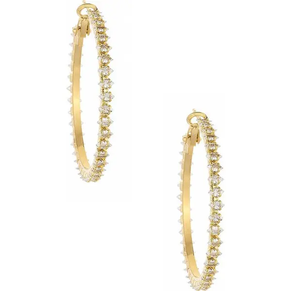 Ettika Cubic Zirconia Hoop Earrings - Gold
