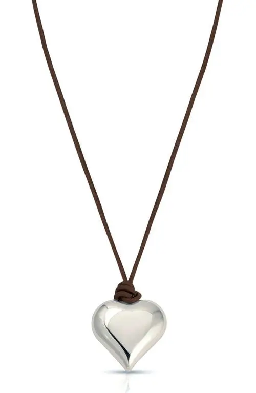 Ettika Puffy Heart Pendant Necklace - Chocolate