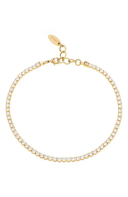 Ettika Thin Cubic Zirconia Anklet - Gold