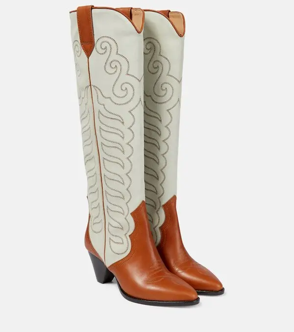Isabel Marant Étoile Liela Leather And Suede Boots - Multicoloured