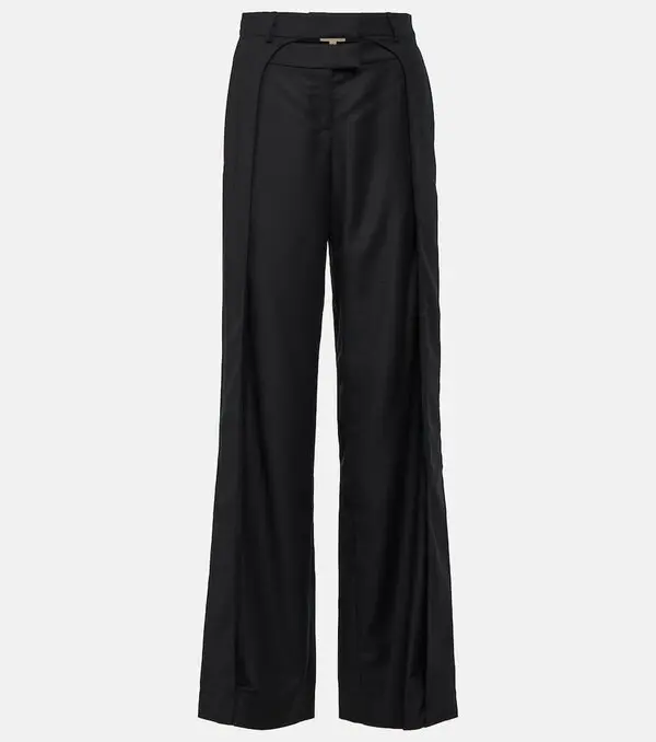 AYA MUSE Tio Low-rise Wide-leg Pants - Black