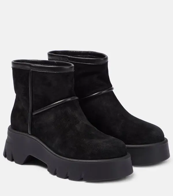 GIANVITO ROSSI Shearling-lined Suede Ankle Boots