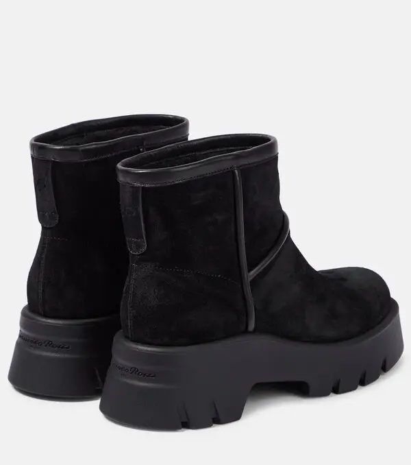 GIANVITO ROSSI Shearling-lined Suede Ankle Boots