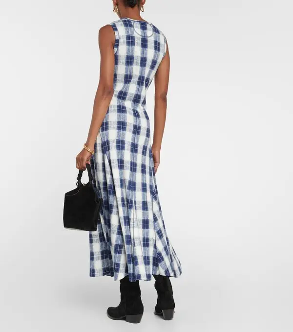 ralph lauren plaid maxi dress Polo Ralph Lauren Belted Plaid Waffle Knit Maxi Cotton Dress Women's Medium