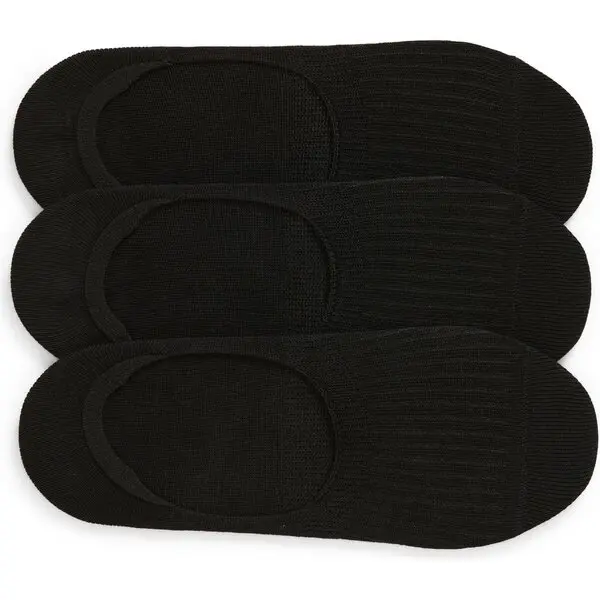 Nordstrom 3-pack Modern No-show Liner Socks - Black