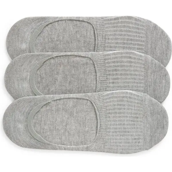 Nordstrom 3-pack Modern No-show Liner Socks - Grey Heather