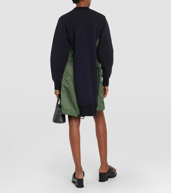 Sacai Cotton Mini Dress - Black