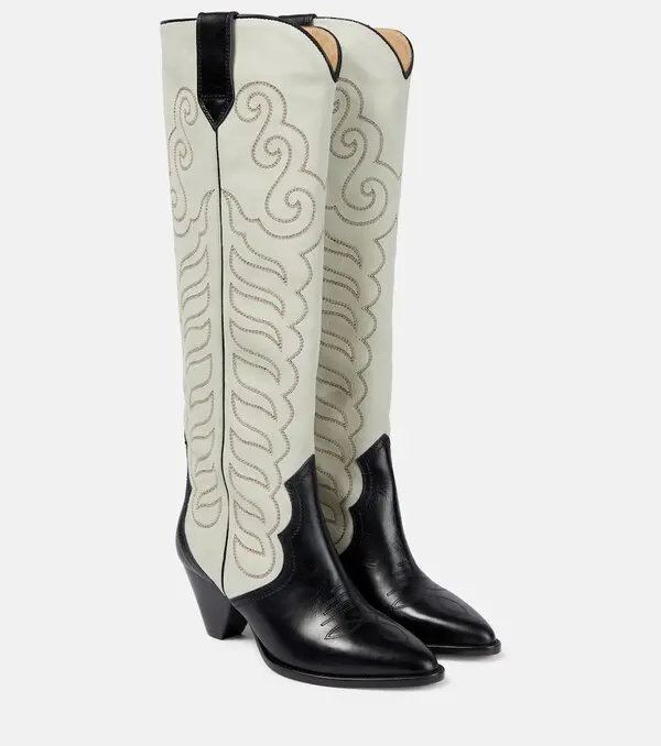 Isabel Marant Étoile Liela Leather Cowboy Boots - Multicoloured