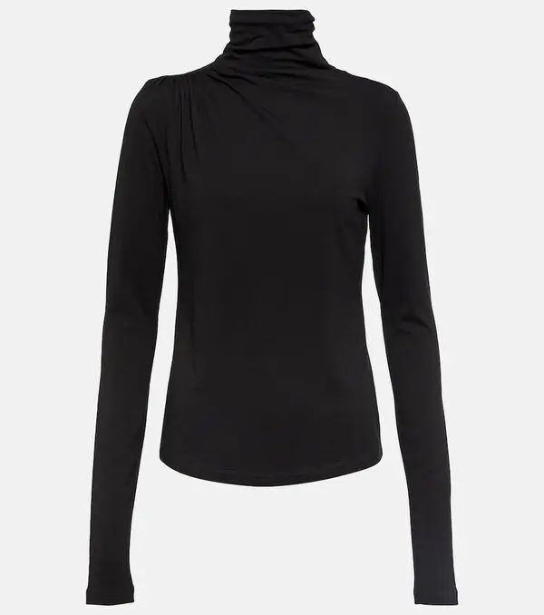 MARANT ETOILE Lou Jersey Turtleneck Top - Black