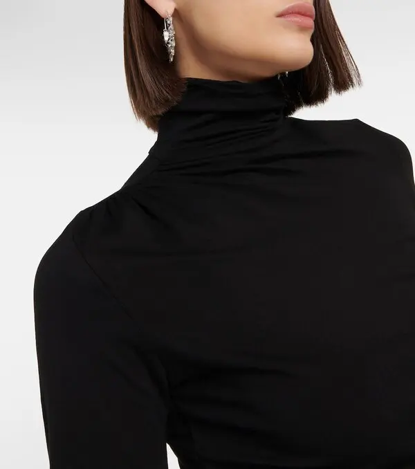 MARANT ETOILE Lou Jersey Turtleneck Top - Black