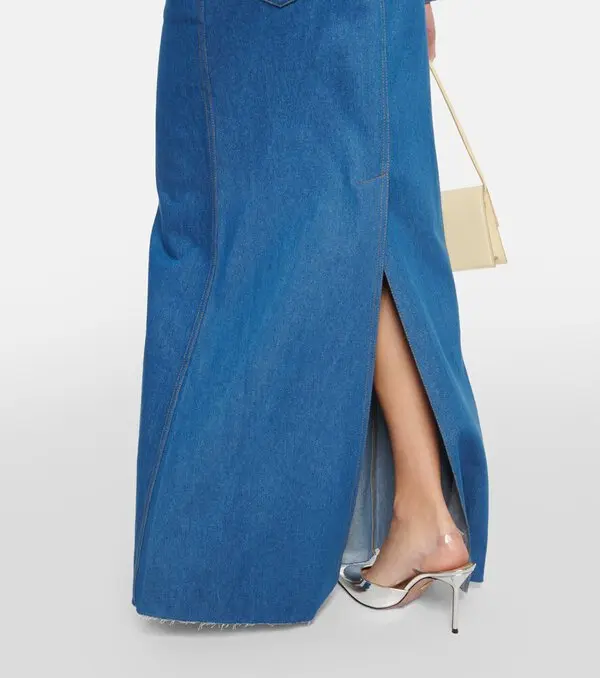 AYA MUSE Pilla Low-rise Denim Maxi Skirt