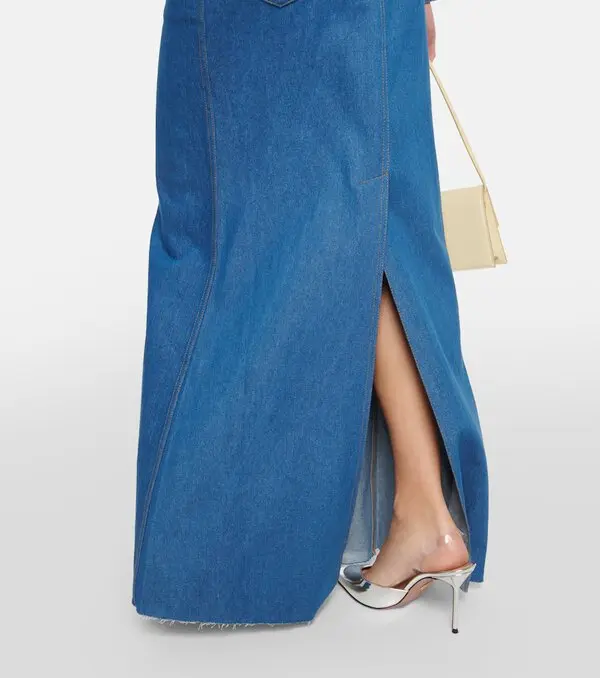 AYA MUSE Pilla Low-rise Denim Maxi Skirt
