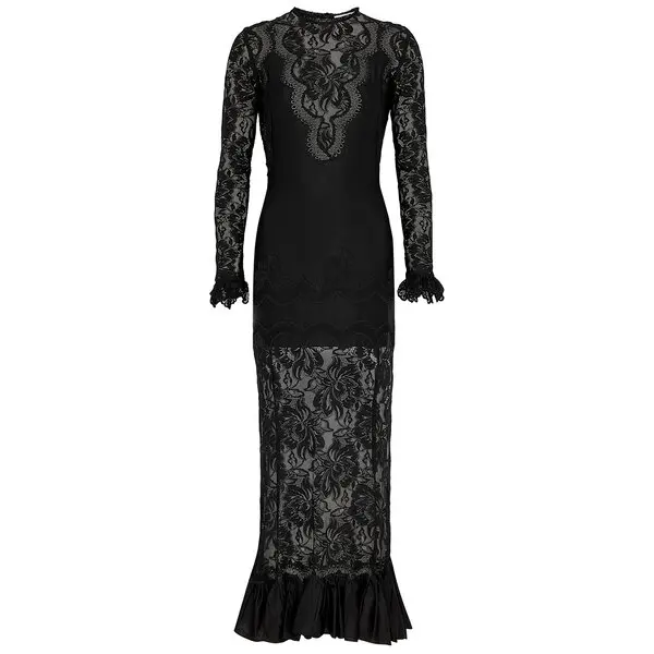 Rabanne Satin And Lace Maxi Dress