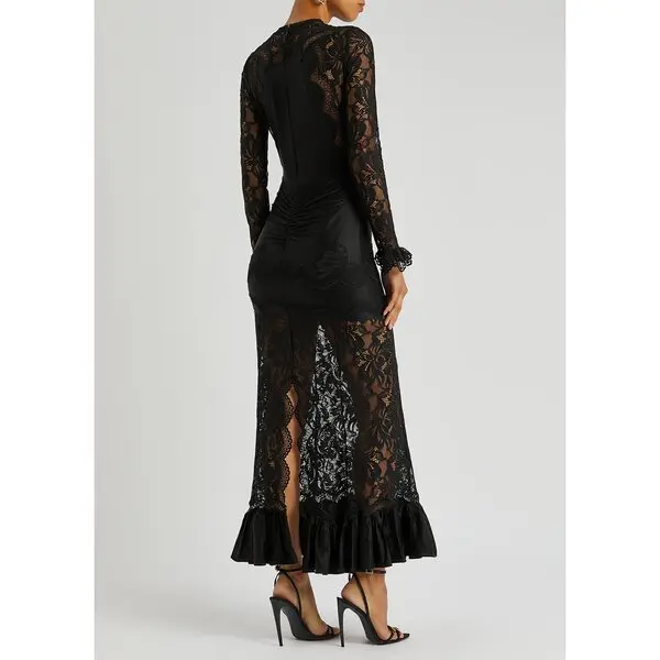 Rabanne Satin And Lace Maxi Dress