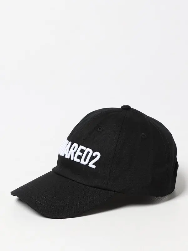 Dsquared2 Cotton Baseball Cap With Embroidered Logo - Black