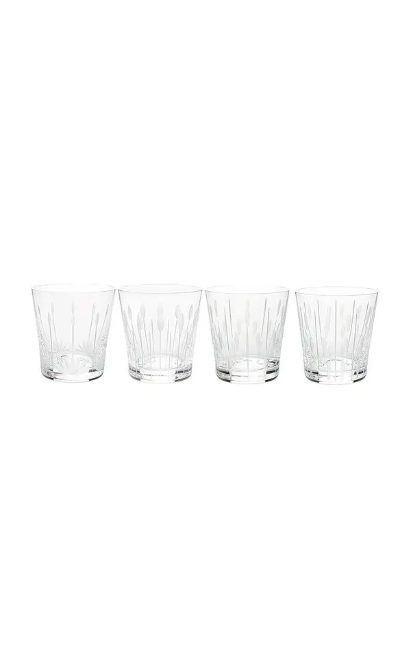 Lalique Set-of-four Lotus Crystal Tumblers