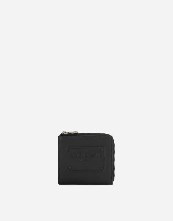 Dolce & Gabbana Calfskin Card Holder With Raised Logo - Black