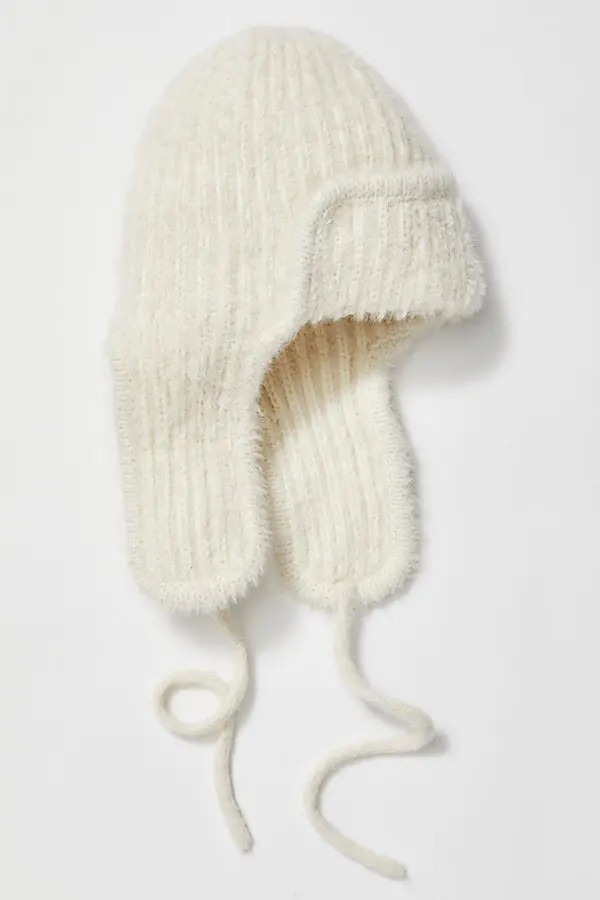 Free People Timber Fuzzy Knit Trapper Hat In Cream - 48% Off  display picture 1