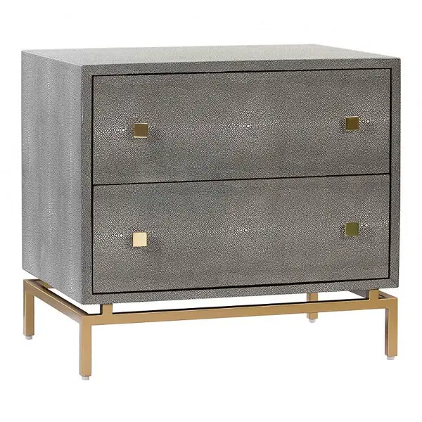 TOV FURNITURE Pesce Shagreen Nightstand - Grey