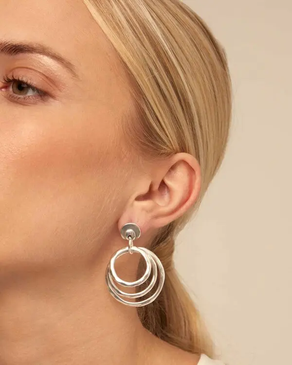 UNODE50 Sterling -plated Irregular Hoop Earrings