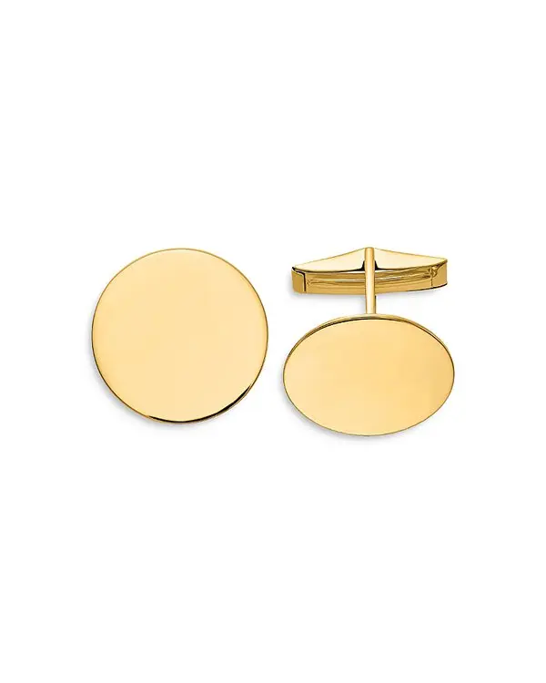 Bloomingdale'S Circular Polished Cuff Links In 14k Yellow - Gold
