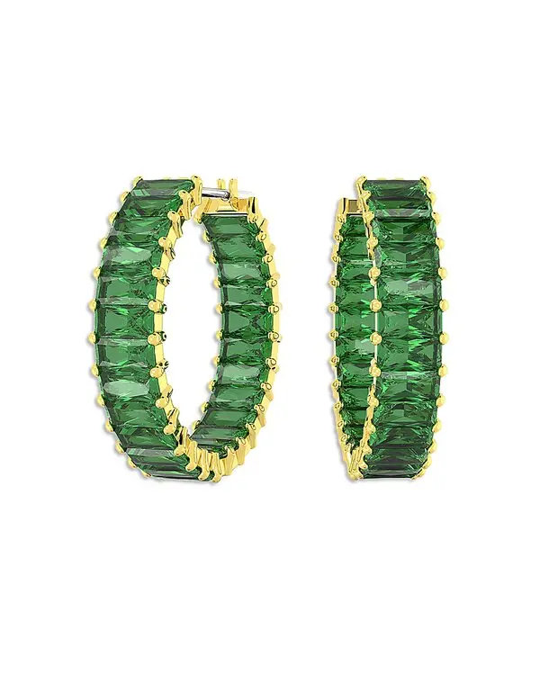 SWAROVSKI Matrix Hoop Earrings - Green/gold