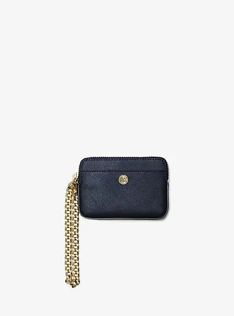 Michael Kors Medium Saffiano Leather Chain Card Case - Blue