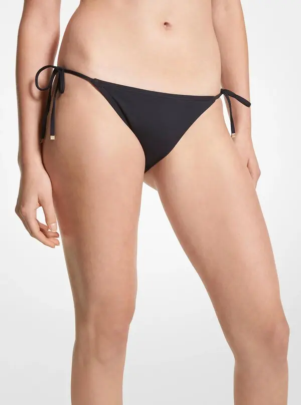 Michael Kors Stretch Nylon Bikini Bottom In Size By - Black