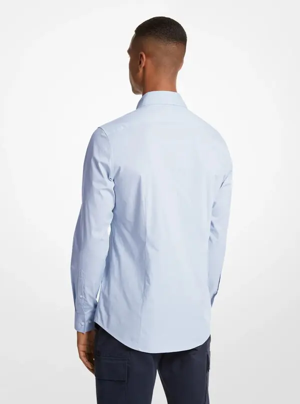 Michael Kors Slim-fit Stretch-cotton Shirt In Size By