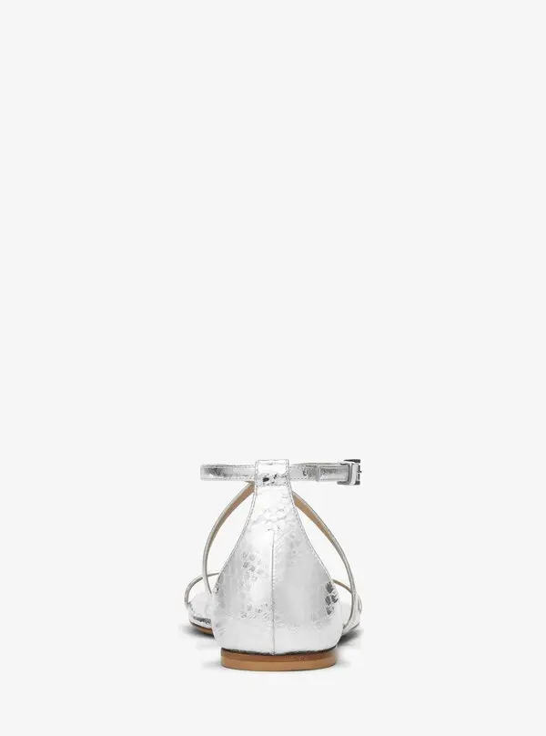 Michael Kors Polly Leather Sandal - Silver