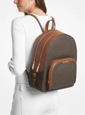 Michael Kors Jaycee Large Logo Backpack In Brown - 82% Off  display picture 3