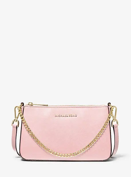 Michael Kors Jet Set Medium Saffiano Leather Crossbody Bag - Pink