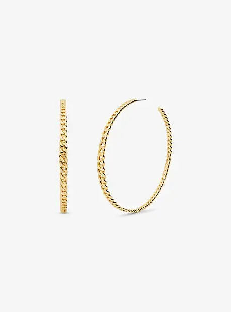 Michael Kors Precious Metal-plated Brass Curb Link Hoop Earrings