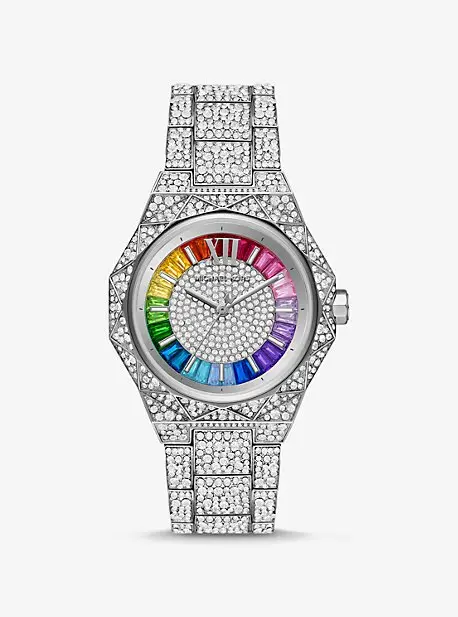 Michael Kors Pride Limited-edition Oversized Raquel Rainbow Pavé -tone Watch