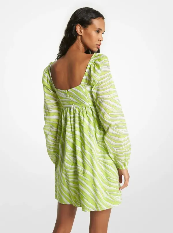 Michael Kors Zebra Print Cotton Lawn Dress In Size By
