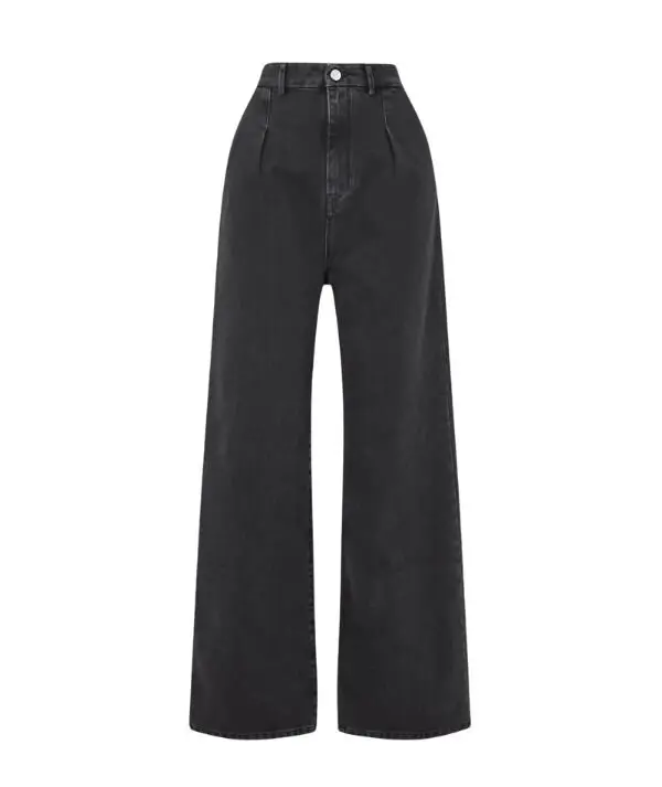 Loulou De Saison Net Sustain Attu Pleated Organic High-rise Wide-leg Jeans