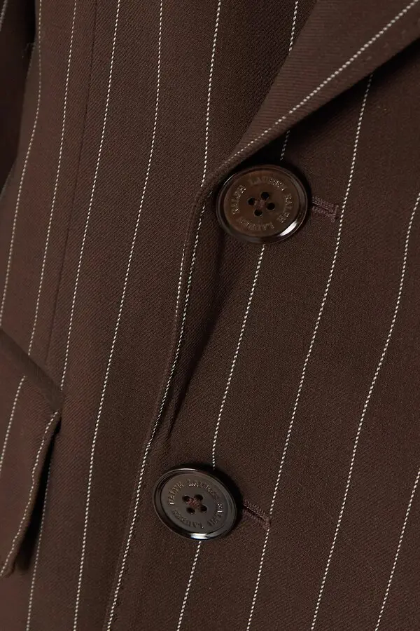 Ralph Lauren Safford Double-breasted Pinstriped Wool-twill Blazer