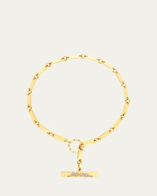 AUDREY C. JEWELS Love Charm Toggle Necklace - Gold
