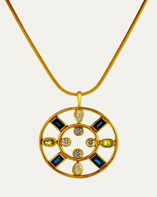 AUDREY C. JEWELS Crown Pendant Necklace - Yellow