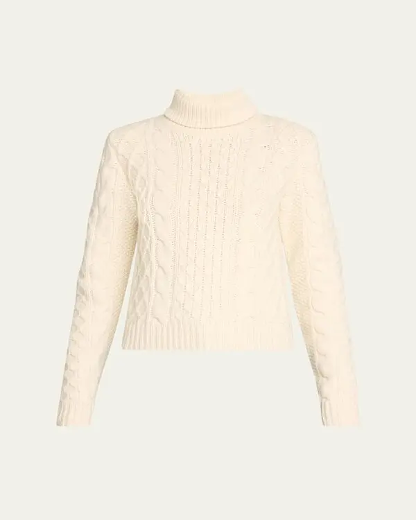 NILI LOTAN Andrina Cable Knit Turtleneck Sweater