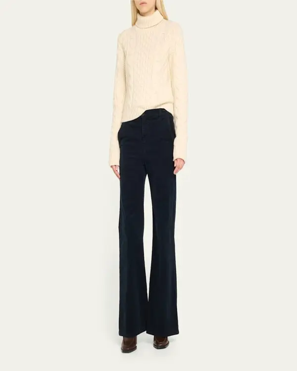 NILI LOTAN Andrina Cable Knit Turtleneck Sweater